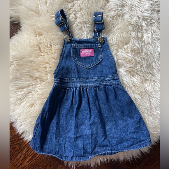 OshKosh B'gosh | Dresses | 8s Vintage Oshkosh Pink Label Denim Jumper ...